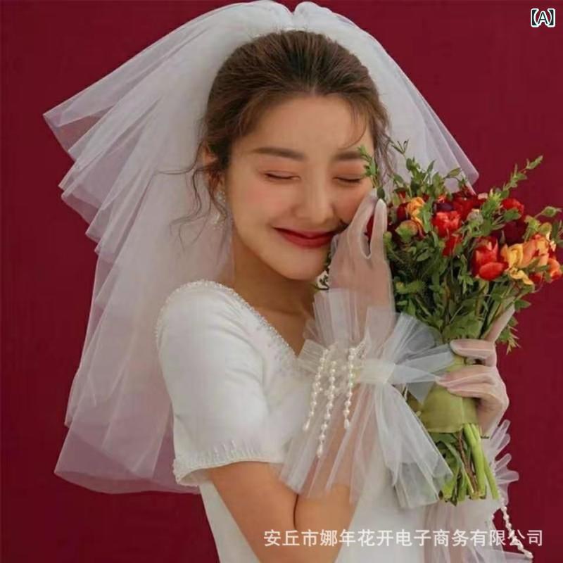 ・カテゴリ: ヘッドドレス・スタイル: ロココ調・素材: チュール・柄: 無地・種類: 二重構造・対象: 男女兼用・カラー: ホワイト・長さ: 60cm以下・おすすめシーン: 結婚式、誕生日、旅行記念