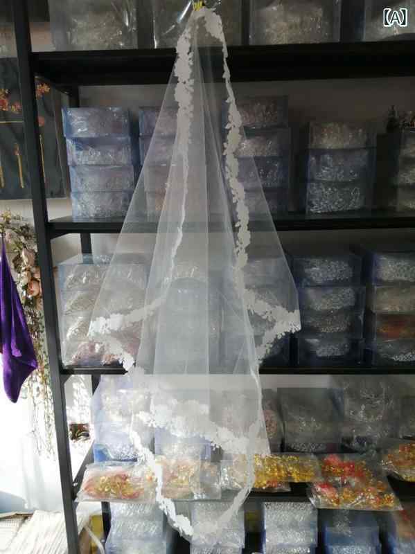 ・カテゴリ: ヘッドドレス・主な素材: ネット紗・スタイル: 韓国・対象: 女性・デザイン: 花柄・種類: チャペルスタイル・適用場面: 結婚式、誕生日、展示会、周年記念、開業式、広報イベント・カラー: ホワイト・長さ: 135cm～175cm