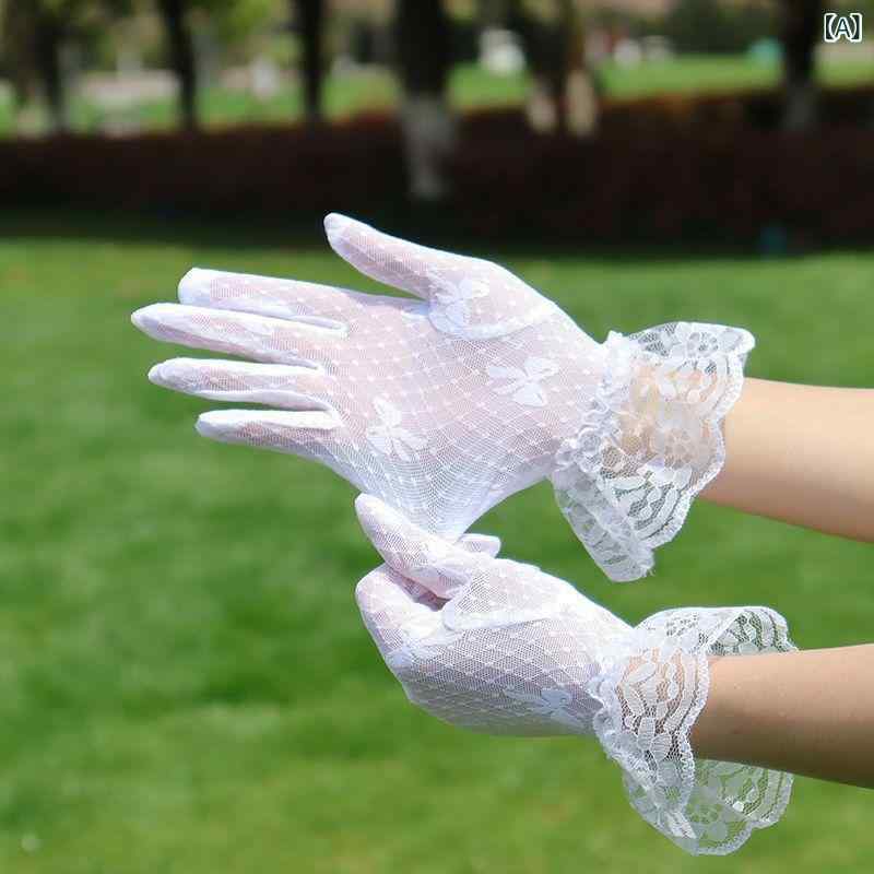 ・カテゴリ: 服飾手袋・型: フィンガーレスグローブ・スタイル: 文芸レトロ・主な素材: レース（ポリエステル21-30%）・機能: 日焼け止め・カラー展開: ホワイト、ブラック・サイズ: フリーサイズ