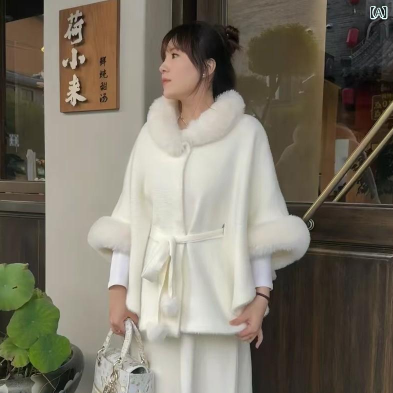 ・性別: 女性・素材: フェイクファー・カラー: アイボリー・スタイル: 欧米ストリート・機能: 保温