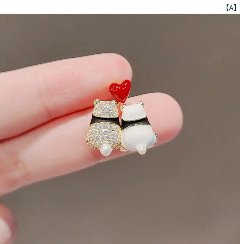 ・素材: 合金・種類: ブローチ・形状: 動物・加工方法: メッキ・カラー: 可愛いクマ・モチーフ: パンダ・機能: 両用・スタイル: 可愛い、フレッシュスイート・対象: 女性