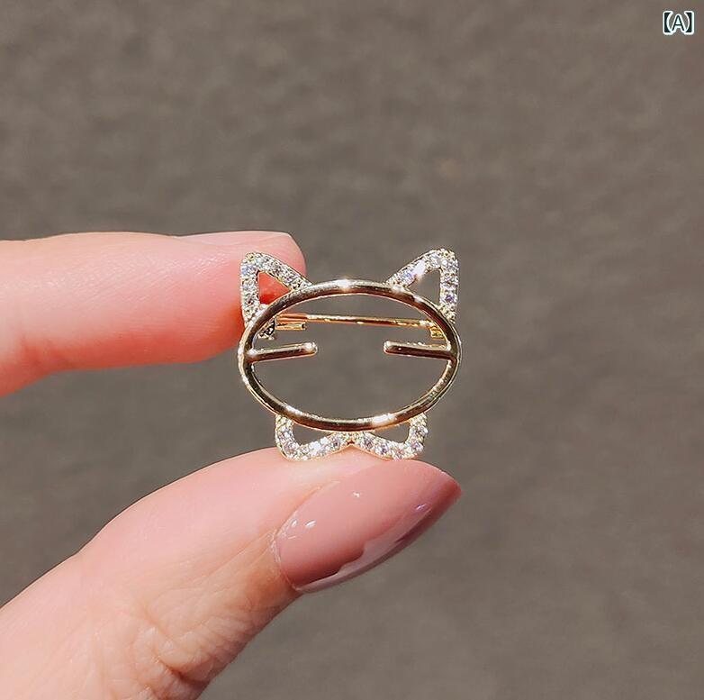・カテゴリ: ブローチ・素材: 金属・モチーフ: 動物・加工: 電鍍・機能: 記念、装飾、多機能、調整、両用、贈答、服飾固定・テイスト: 可愛い、清新、甘め・対象: 男女兼用・流行要素: 猫