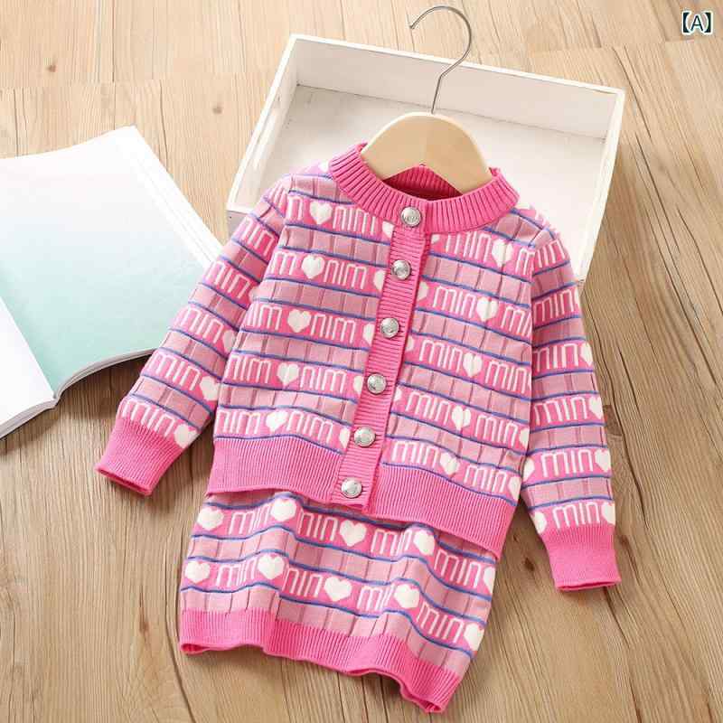 ・カテゴリ: キッズセットアップ・性別: 女の子・スタイル: 韓国・セット種類: スカートセットアップ・セット点数: 2点セット・対象年齢: 3〜8歳、身長100〜140cm・袖丈: 長袖・厚さ: 薄手・生地: ニット・主な素材: ビスコー...