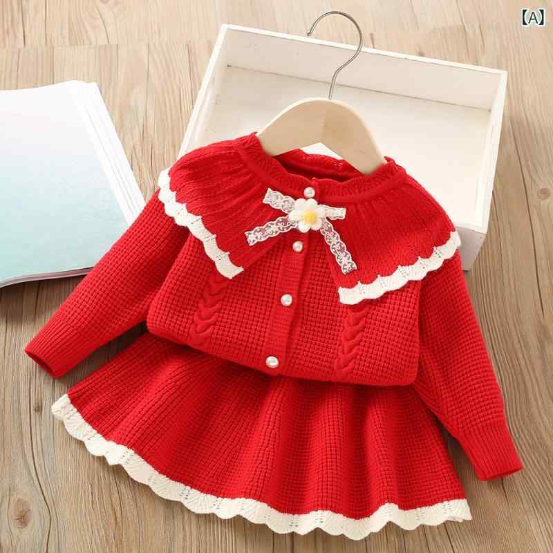 ・カテゴリ: キッズセットアップ・スタイル: 韓国・セットアップの種類: スカートセットアップ・セット点数: 2点セット・対象性別: 女の子・対象年齢: 3〜8歳向け（身長100〜140cm）・生地: ニット・主な素材: アクリル50%・袖...