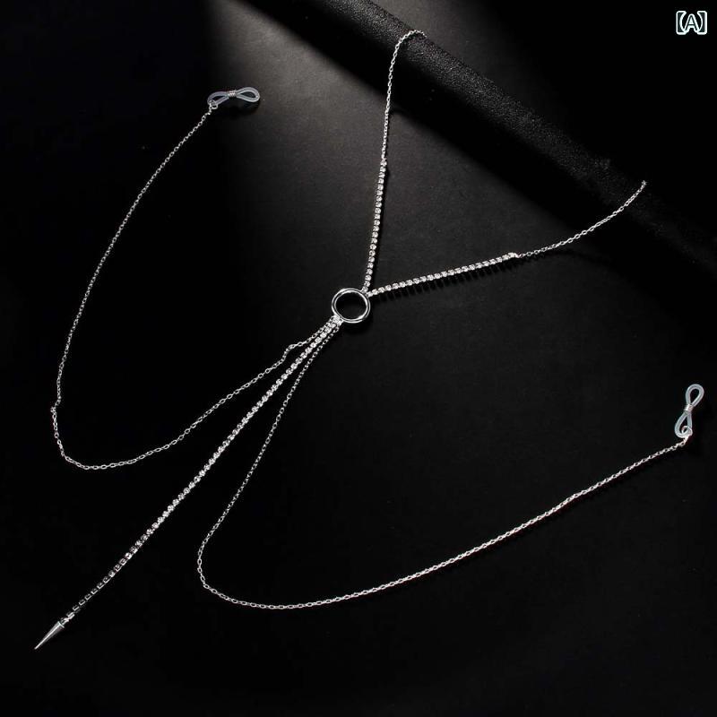 ・カテゴリ: ニップルチェーン・スタイル: レディース・テイスト: 欧米風・素材: ラインストーン・ベース素材: 銅・埋め込み素材: 宝石・水晶種類: ホワイトクリスタル・加工技術: ラインストーン装飾・形状: 幾何学模様・カラー展開: シ...