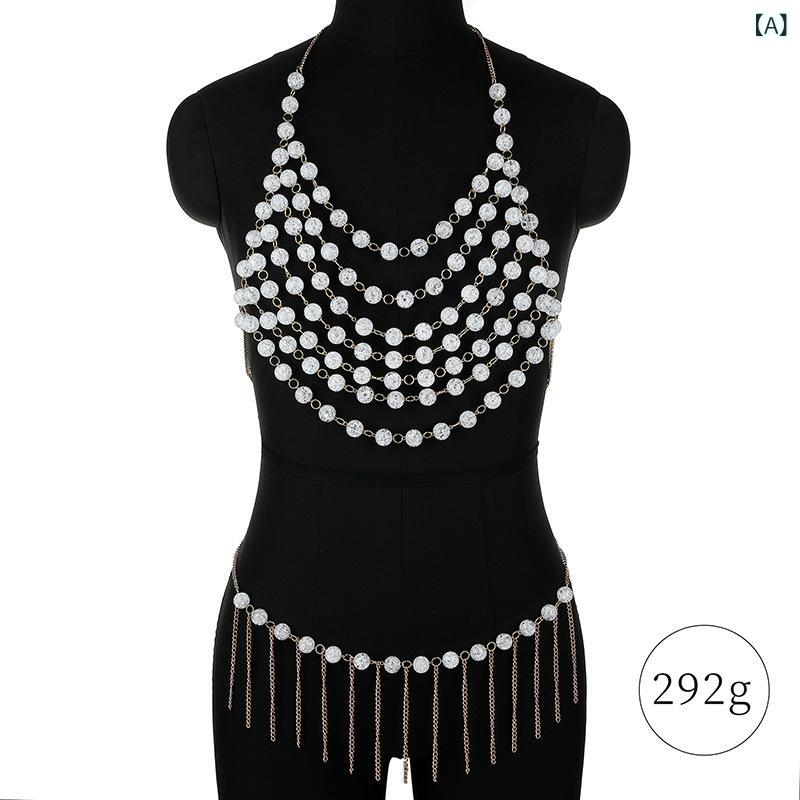 ・加工方法: 手編み・種類: ボディチェーン・対象: レディース・素材: イミテーションパール・スタイル: エキゾチック・装飾素材: 金メッキ人工宝石、半貴石・おすすめ用途: 旅行記念・形状: 梯形・カラー: ゴールドチェーン、ホワイトパー...