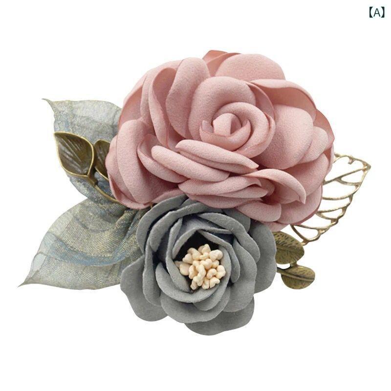 ・主要素材: 布製・形状: 花・加工: ハンドメイド・カラー展開: 韓国ピンク、ワインレッド、タロイモパープル、ネイビー、ダスティピンク、シャンパン・流行要素: バラ・機能: 2WAY・スタイル: ファッションOL・スタイル分類: ファッシ...