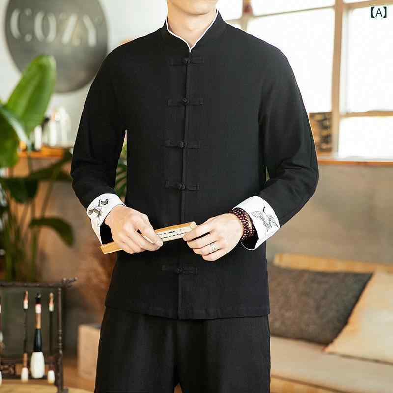 ・カテゴリ: シャツ・スタイル: カジュアル・タイプ: カーディガン・フィット: ルーズフィット・主な素材: 綿80%・ネックライン: スタンドカラー・袖丈: 長袖・柄: 鶴・デザイン: 刺繡・シーン: カジュアル・対象年齢: 成人・性別:...