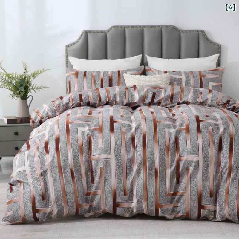 10個セット・印染方法: 活性染料・織り方: ピーチスキン加工・カラー展開: ホワイト・素材: 化学繊維・柄: 幾何学模様・タイプ: ベッドシーツ一体型・スタイル: 北欧・柄デザイン: ローズゴールド・サイズ展開: USツイン (173x2...