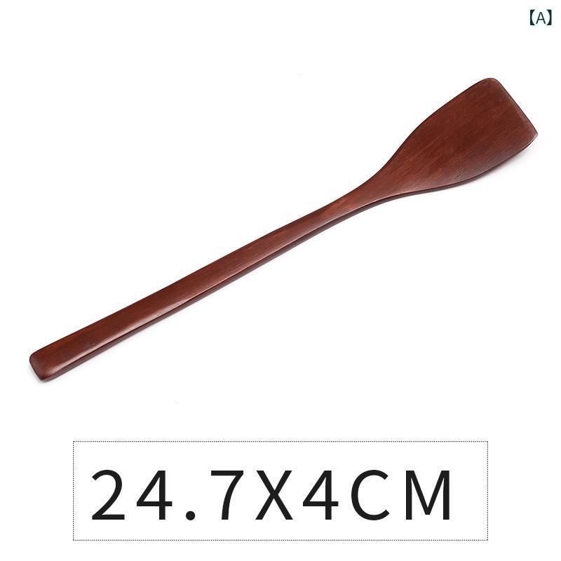 ・カテゴリ: 調理用ヘラ・素材: 木製・サイズ: 約24.7cm x 4cm・カラー展開: 赤、淡色