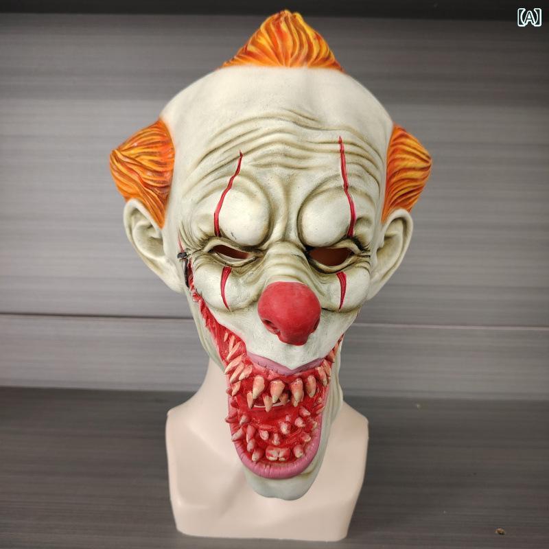 ・素材: ラテックス・デザイン: ピエロ・スタイル: ホラー・種類: マスク・機能: DIY・適用祝日: ハロウィン、イースター、カーニバル