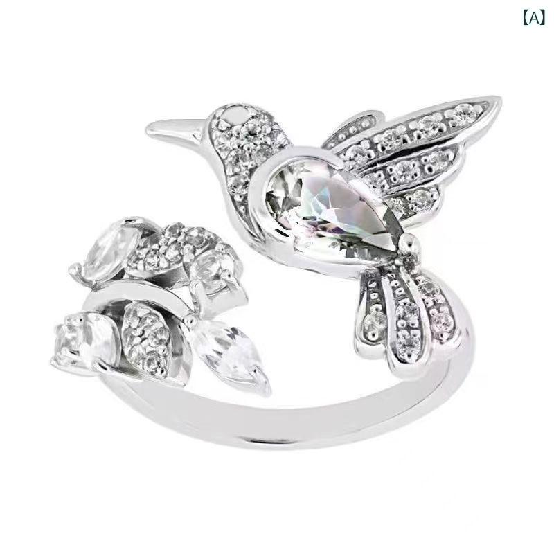 ・カテゴリ: アクセサリー・スタイル: フレッシュスイート・主要素材: 銅・柄: 鳥・カラー: ホワイト・サイズ: 開口調節可能