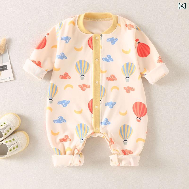 ・カテゴリ: ロンパース・生地: フリース・対象年齢: 新生児(0〜1歳、80cm以下)・性別: ユニセックス・袖丈: 長袖・厚さ: 厚手・主な素材: ポリエステル90.3%・留め具: シングルボタン・スタイル: 韓国風・カラー展開: 雲バ...