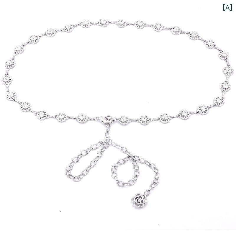 ・カテゴリ: ウエストチェーン・性別: 女性・対象年齢: 成人・素材: 金属・デザイン要素: 象嵌・カラー展開: シルバー、ゴールド、ガンブラック・スタイル: スウィート・ウエストチェーンの巻き数: シングル・長さ: 135cm・シーズン:...