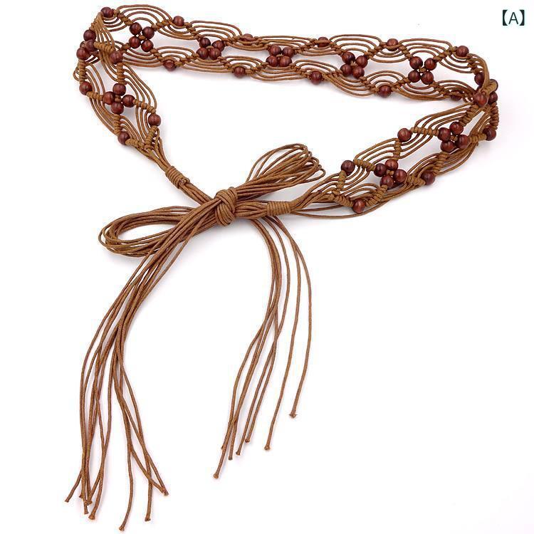・主な素材: 蝋引き紐、ビーズ・カラー展開: ブラウン、コーヒー