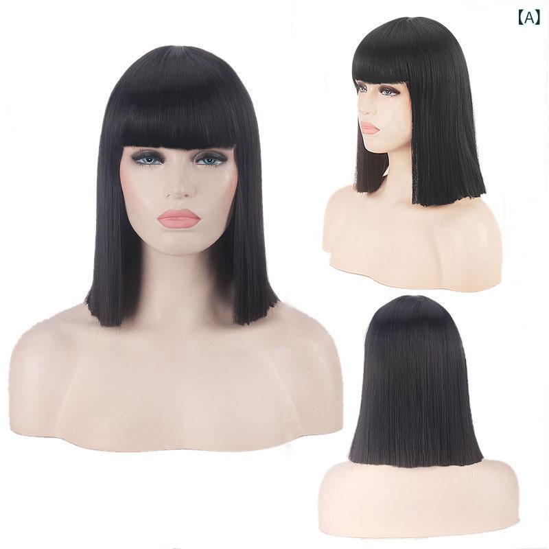 ・カテゴリ: コスプレウィッグ・対象: ユニセックス・製法: マシンメイド・髪の長さ: ミディアムロング・染髪・パーマ: 不可・素材: 耐熱ファイバー・スタイル: 欧米アニメ風・ヘアスタイル: ショートストレート・カラー展開: ブラック、シ...