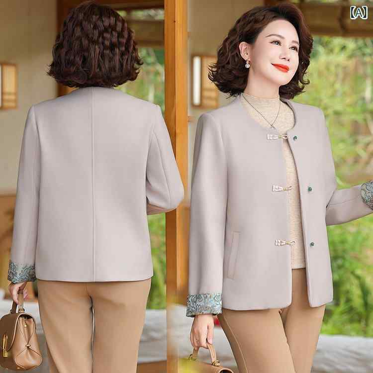 ・スタイル: エレガント通勤・主な素材: 綿、ポリエステル・デザイン: ポケット・着丈: 標準丈（約50cm～65cm）・カラー展開: ベージュ、モスグリーン、バーガンディ・サイズ展開: XL、2XL、3XL、4XL、5XL