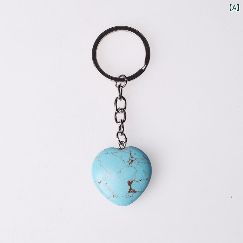 ・カテゴリ: キーホルダー・スタイル: シンプル、ファッション通勤・主な素材: 水晶・デザイン: ハート/心形・カラー展開: 合成ターコイズ、ゴールドストーン、ピクチャージャスパー、ブルードットジャスパー、スポットストーン、レピドライト、ラ...