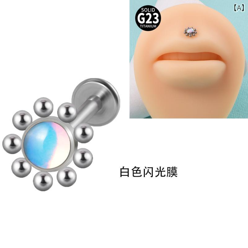 2個セット・カテゴリ: ボディピアス・対象部位: リップ、耳・対象: ユニセックス・スタイル: ファッション・素材: G23チタン・加工方法: 電鍍・形状: U字形・柄: 太陽花、三角ドット、3粒ボール、3辺ドット、カーブドット、多粒ドット...