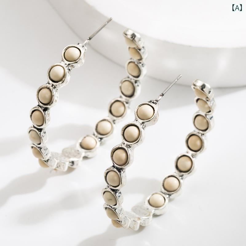 ・主な素材: 合金・デザイン: 幾何学・カラー展開: ホワイト、ブルー、ローズレッド・スタイル: オフィスファッション・カテゴリ: 耳飾り・対象: レディース