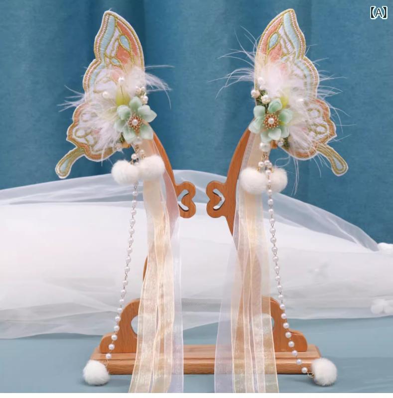 ・カテゴリ: ヘアアクセサリー・対象: 女性・スタイル: レトロ・スタイル分類: 文芸レトロ・素材: フリース・加工: ハンドメイド・ヘアクリップ種類: ペアクリップ・柄: 蝶結び