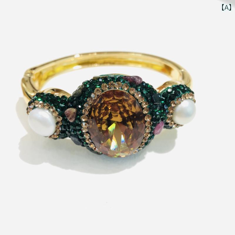 ・主な素材: パール・加工: 象眼細工・カラー: ダークグリーン・人気要素: パール・スタイル: ファッションOL・重量: 約54g・スタイル分類: ファッション通勤・カテゴリ: ブレスレット・人気要素分類: 自然