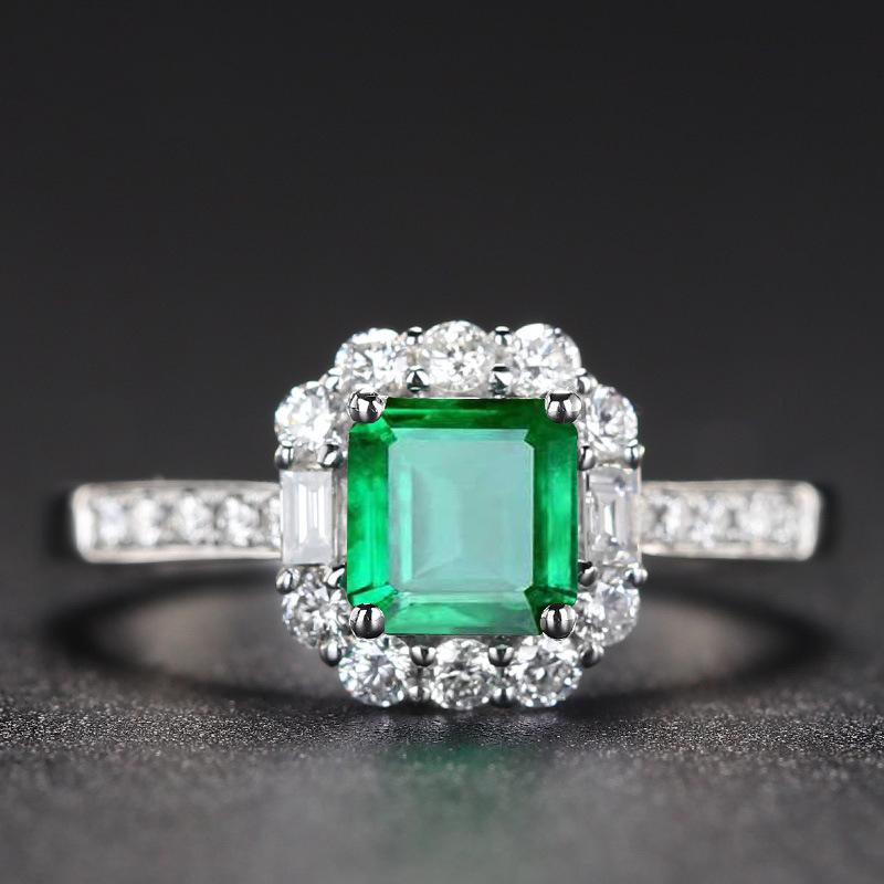 ・カテゴリ: 指輪・素材: 銅・スタイル: 欧米風・デザイン: 幾何学型・用途: ビジネスギフト・対象: 女性向け・宝飾素材: 金メッキ人工宝石、半貴石・カラー: グリーンジルコニア（ホワイトゴールド）・サイズ: 開口部調整可能・特徴: 幾何学