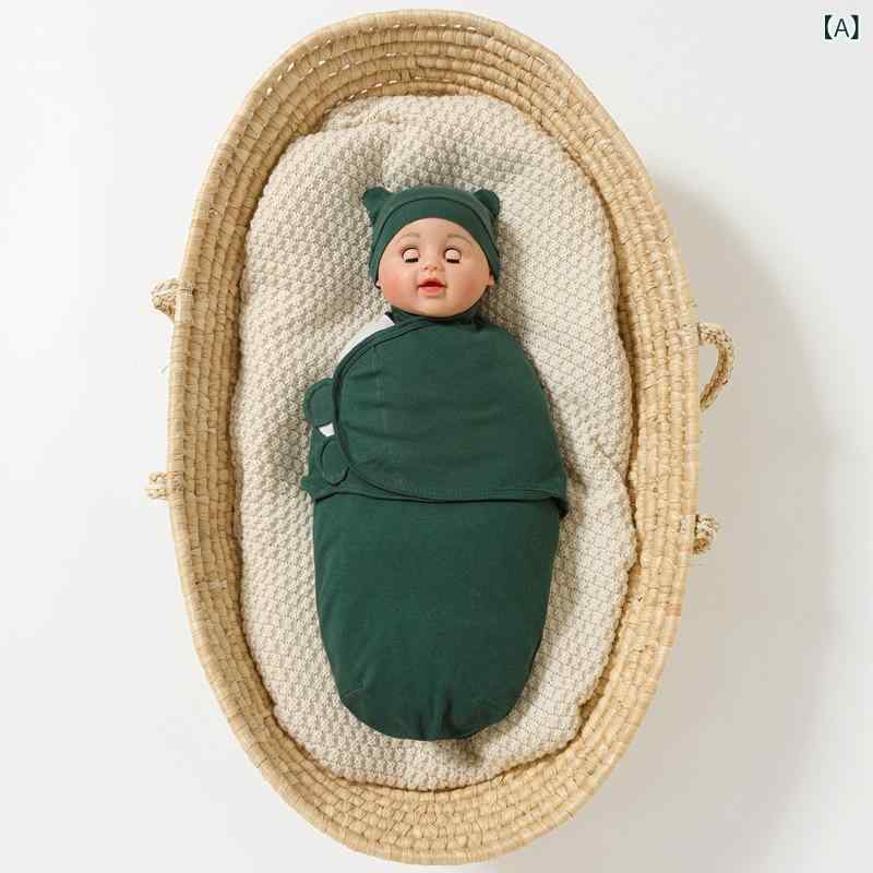 ・カテゴリ: おくるみ・主な素材: 綿100%・柄: 無地・カラー展開: ダークグリーン、ブルー、ピンク、グレー、ホワイト、ライトグリーン・サイズ: 0-3ヶ月・安全基準: A基準・対象年齢: 新生児（0〜1歳、身長80cm以下）