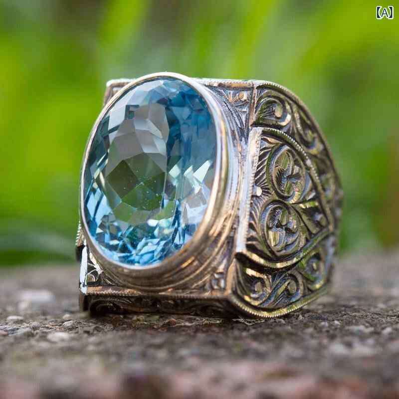 ・カテゴリ: 指輪、リング・素材: 合金・モチーフ: 花、花びら、葉・加工方法: メッキ・カラー: ブルー（宝石彫刻）・サイズ展開: 6号, 7号, 8号, 9号, 10号, 11号, 12号, 13号・スタイル: クラシックレトロ・対象:...