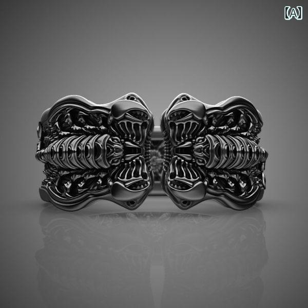 ・カテゴリ: 指輪・形状: 幾何学・加工: メッキ・カラー展開: ブラック、ゴールド・サイズ展開: 6号, 7号, 8号, 9号, 10号, 11号・モチーフ: スコーピオン・スタイル: 文芸レトロ