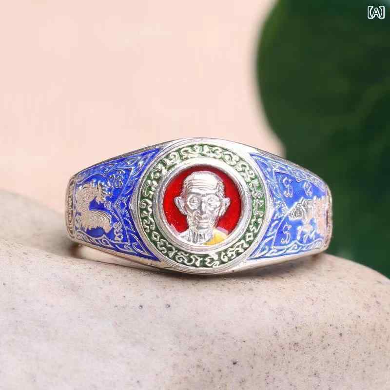 ・素材: 銅・形状: 幾何学型・加工方法: エポキシ樹脂加工・種類: 開口男女兼用リング・サイズ: 開口部調整可能・スタイル: レトロ・スタイル分類: 文芸レトロ・カテゴリ: 指輪・対象: 男女兼用・流行要素: 円形