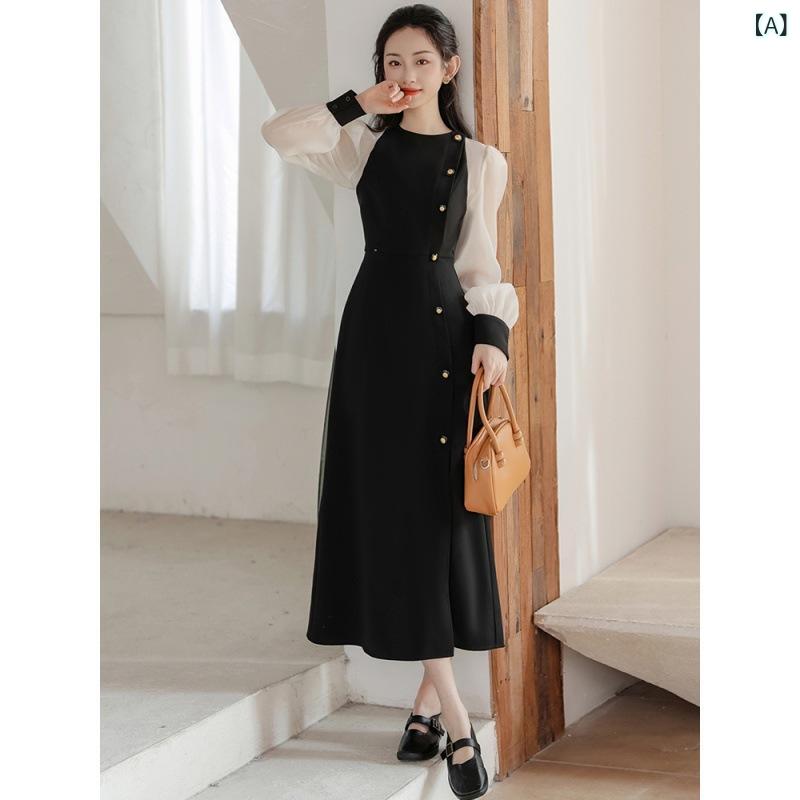 ・カテゴリ: ワンピース・スタイル: レトロ・主な素材: ポリエステル70～80%・加工: パッチワーク・セット内容: 単品・スカート丈: ミディ丈・スカートシルエット: Aライン・ネックライン: クルーネック・袖タイプ: レギュラー・袖丈...