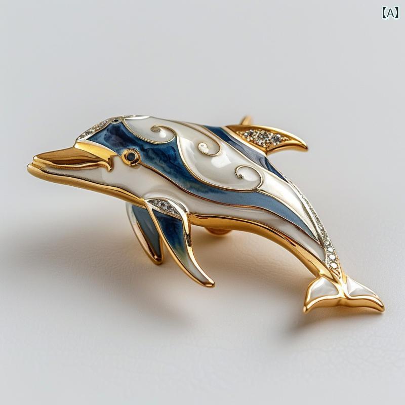 10個セット・素材: 銅・加工方法: パール埋め込み・人気モチーフ: イルカ・機能: 記念、装飾、贈答・スタイル: オリジナルデザイン・スタイル分類: 個性的なトレンド・対象: 女性・種類: ブローチ・人気モチーフ分類: 自然