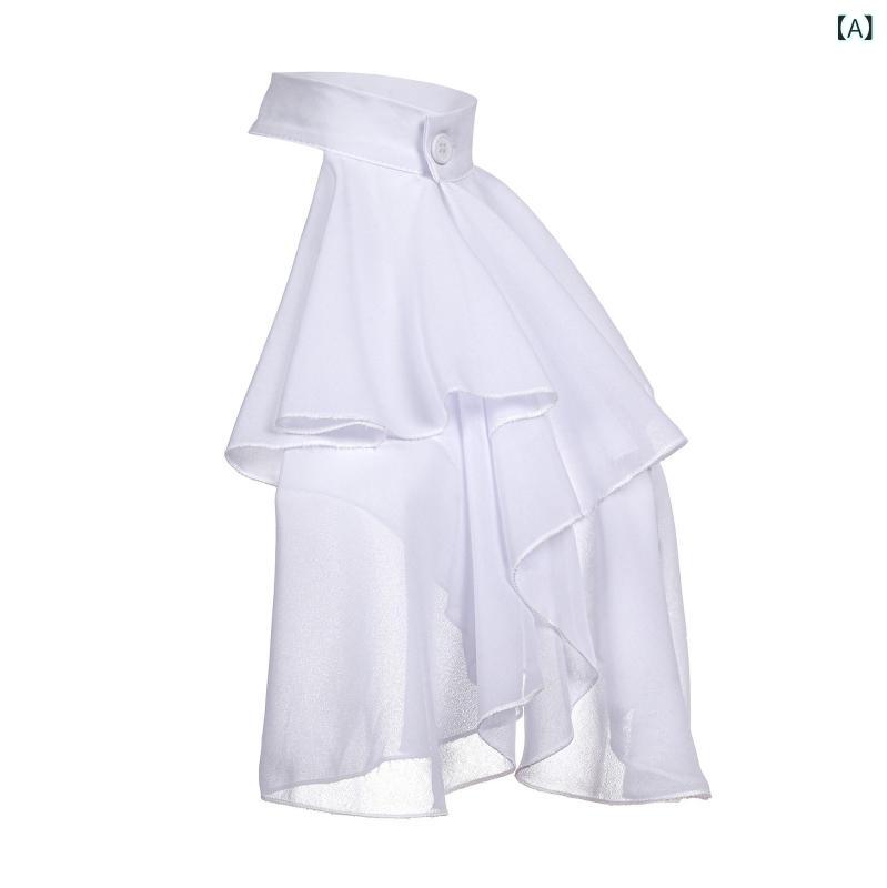 ・カテゴリ: 口水巾襟、花馬術襟飾り、ピエロ襟花・スタイル: ルネッサンス、馬術襟飾り、ヨーロッパ中世ラフカラー・素材: シフォン・裏地素材: ポリエステル・カラー: ホワイト・柄: 口水巾、襟飾り・領囲: 42cm・幅: 襟飾り長さ35c...