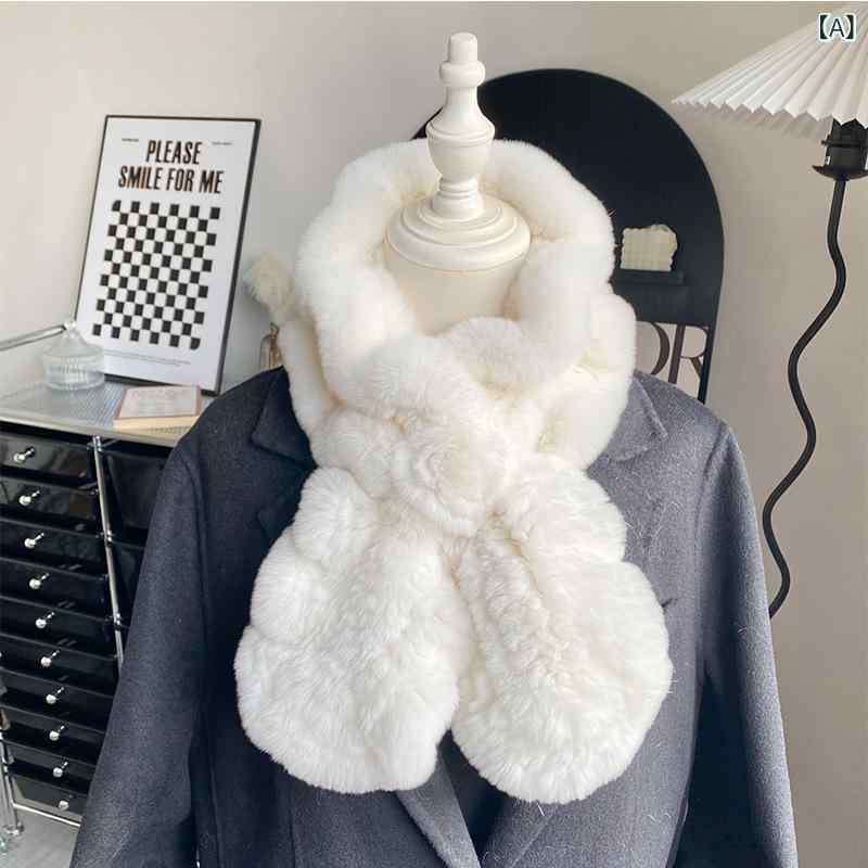 ・カテゴリ: スカーフ・スタイル: 日韓系、スウィート・性別: 女性・主な素材: ラビットファー・柄: 無地・編み方: 手編み・幅: 14cm・カラー展開: オフホワイト、ミルクティー、ホワイト、ベージュ、ダスティピンク、抹茶グリーン、ブラ...