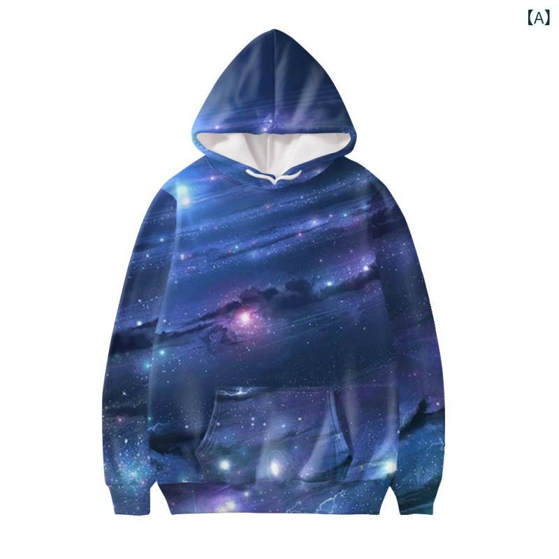 ・カテゴリ: スウェット・スタイル: カジュアル・タイプ: プルオーバー・主な素材: ポリエステル95%・袖丈: 長袖・フード: 付き・厚さ: 普通・柄: プリント・フィット: ルーズフィット・加工: 熱転写プリント・ポケット: サイドシー...