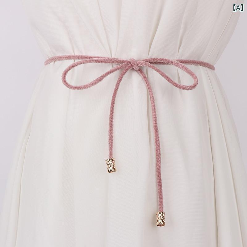 ・カテゴリ: ベルト・性別: レディース・対象: 大人・デザイン: 無地・カラー展開: ピンク、ブラック、グレー、コーヒー、ブルー、グリーン、キャメル、アプリコット・幅: 細身（2cm未満）・スタイル: カジュアル・ベルトタイプ: シングル...