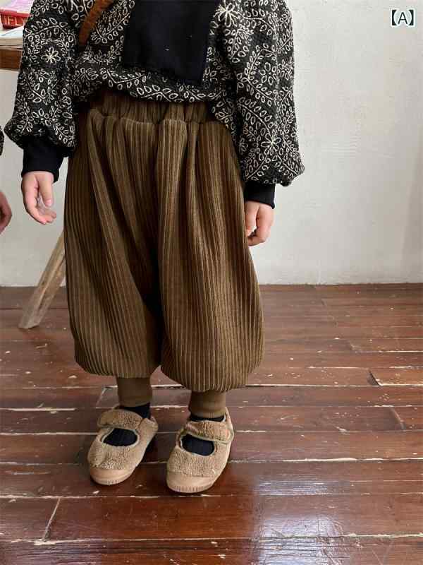 ・スタイル: カジュアル・生地: コーデュロイ・丈: ロング・主な素材: ポリエステル75%・性別: ユニセックス・対象年齢: 中小児（3〜8歳）・対象身長: 100〜140cm・シーズン: 秋、冬・カテゴリ: カジュアルパンツ・生地加工:...