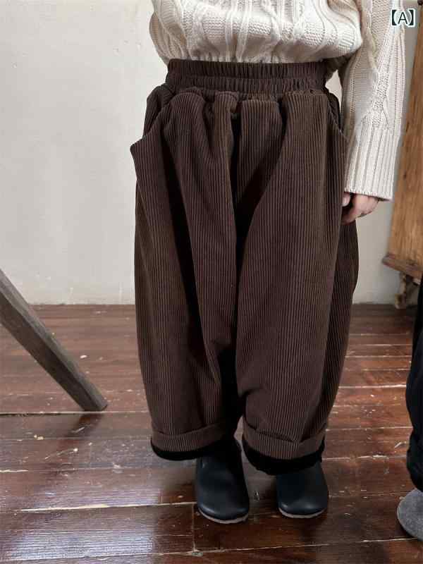 ・カテゴリ: キッズパンツ・スタイル: カジュアル・主な素材: コーデュロイ（ポリエステル75%）・丈: ロング・柄: 無地・デザイン要素: ストライプ、トレンド・ウエスト: ミドルウエスト・ウエスト開閉: ゴムバンド・性別: ユニセックス...