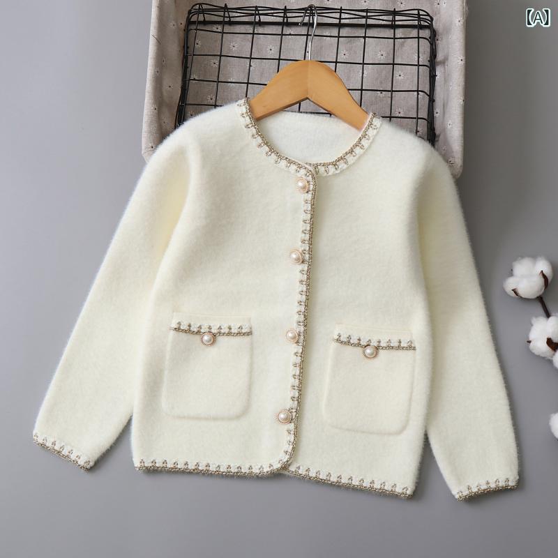 ・カテゴリ: 子供用セーター・性別: 女の子・スタイル: エレガントカジュアル・対象年齢層: 中大童・生地: フェイクミンクファー・主な素材: 綿65%・加工: 柔軟加工・厚み: 厚手・毛糸の太さ: 普通・ネックライン: スタンドカラー・袖...