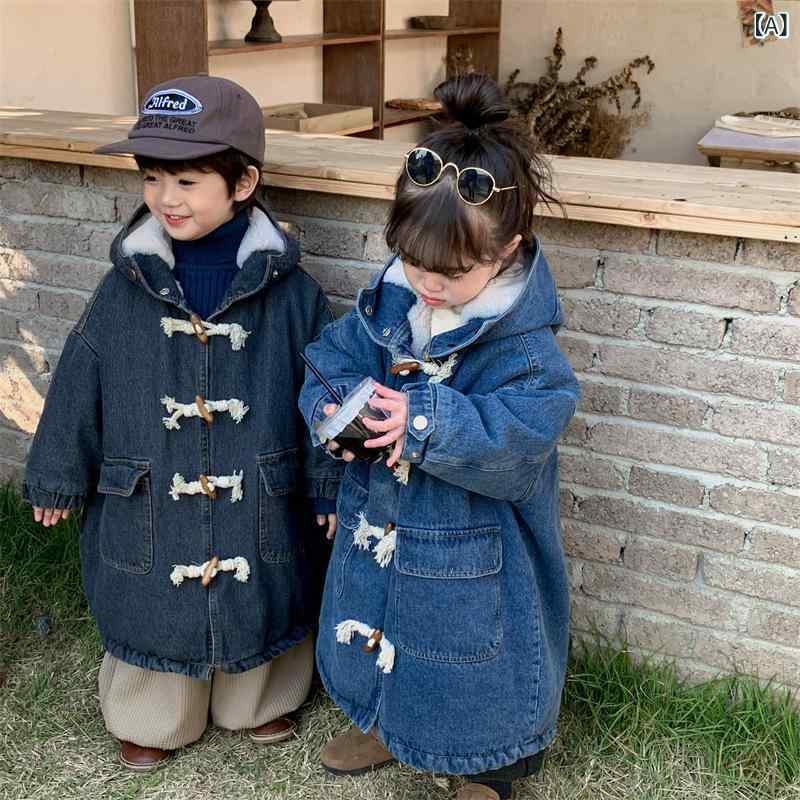 ・スタイル: 韓国風・主な素材: デニム80%・性別: ユニセックス・厚さ: 裏起毛・留め具: シングルボタン・柄: 無地・生地加工: 柔軟加工・カラー展開: ブラック、ブルー・サイズ展開: 80cm、90cm、100cm、110cm、12...