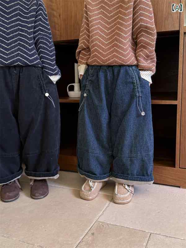 ・カテゴリ: キッズ デニムパンツ・スタイル: カジュアル・性別: ユニセックス・対象年齢: 3〜8歳・主な素材: 綿85%・丈: ロング・加工: 柔らか加工・柄: 無地・ウエスト: ハイウエスト・フロント: ゴムウエスト・カラー展開: ブ...