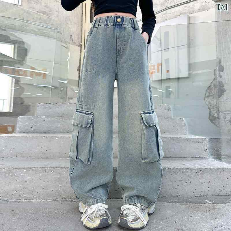 ・カテゴリ: デニムパンツ・スタイル: 韓国風・主な素材: デニム（綿70%）・パンツ丈: フルレングス・ウエスト: ミドルウエスト・ウエスト仕様: ゴムウエスト・柄: 無地・生地加工: 柔らか加工・デザイン要素: トレンド・対象性別: 女...