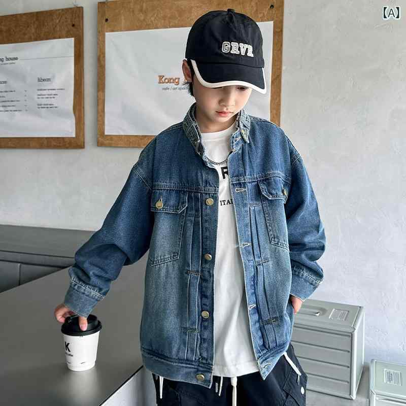 ・カテゴリ: キッズアウター、ジャケット、コート・性別: 男性・対象年齢: 8歳以上、身長140cm以上・ネックライン: 襟付き・スタイル: 韓国風・柄: 無地・厚さ: 普通・生地加工: 柔軟処理・デザイン要素: トレンド・袖丈: 長袖・生...