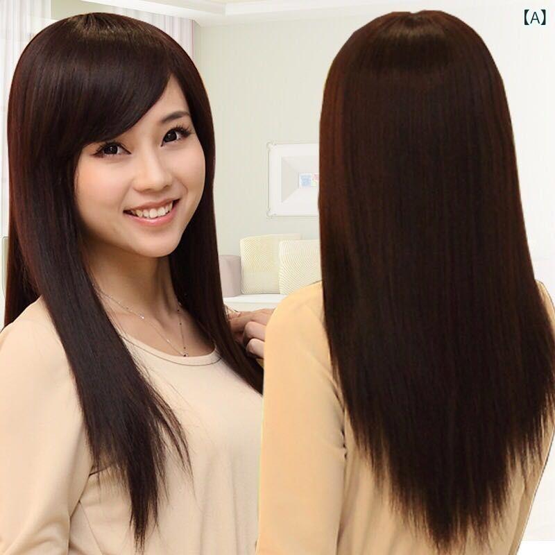・ヘアカラー: ダークブラウン、ブラック、ライトブラウン、ピンク、ダークマゼンタ、ライトゴールド・ウィッグのスタイル: ショートボブ・ウィッグの長さ: ロング・髪の素材: 耐熱ファイバー・対象: レディース・スタイル: シンプル・適した肌色...