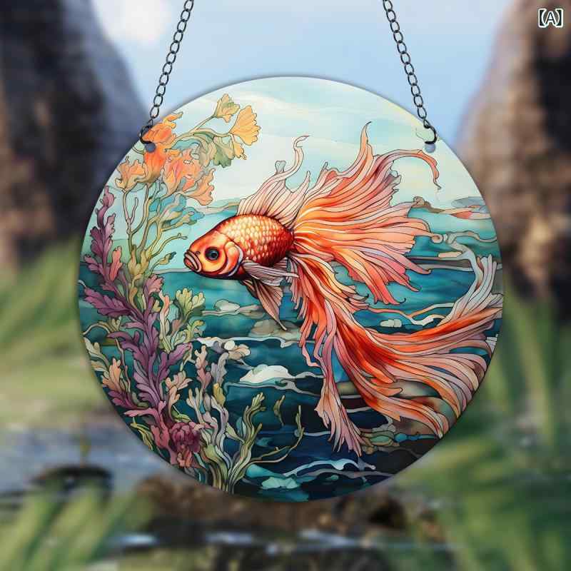 2個セット・カラー: 孔雀魚・素材: アクリル・サイズ: 15×15cm・スタイル: アメリカン・加工: 印刷・ギフト対応: 個人ギフト