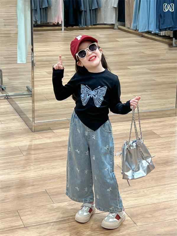 ・カテゴリ: キッズTシャツ・性別: 女・スタイル: 韓国風・対象年齢: 3～8歳・サイズ展開: 90cm、100cm、110cm、120cm、130cm、140cm・主な素材: デニム 81～90%・ネックライン: クルーネック・袖丈: ...