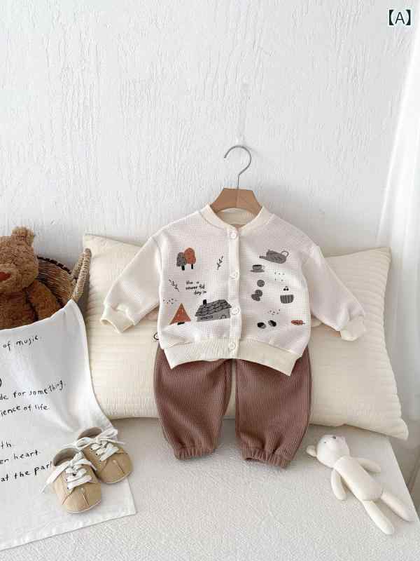 ・カテゴリ: 子供服セット・スタイル: 韓国風・セットタイプ: パンツセット・セット点数: 2点セット・主な素材: 綿95%・袖丈: 長袖・股下: フルレングス・厚さ: 薄手・柄: 動物、格子、ロゴ、アルファベット、迷彩、花柄、抽象柄・生地...