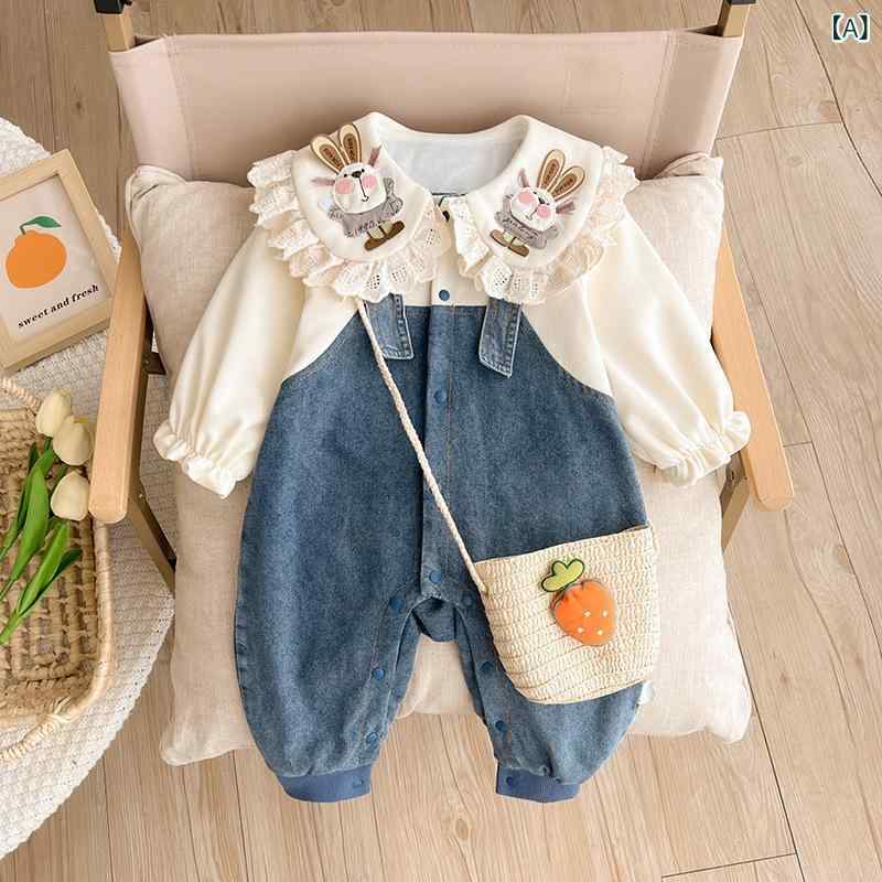 ・カテゴリ: ロンパース・スタイル: 韓国風・主な素材: 綿95%・袖丈: 長袖・種類: 長丈ロンパース・フード: フード付き・厚さ: 普通・留め具: シングルボタン・カラー: デニム・対象年齢: 新生児（0～1歳、80cm以下）・適応身長...