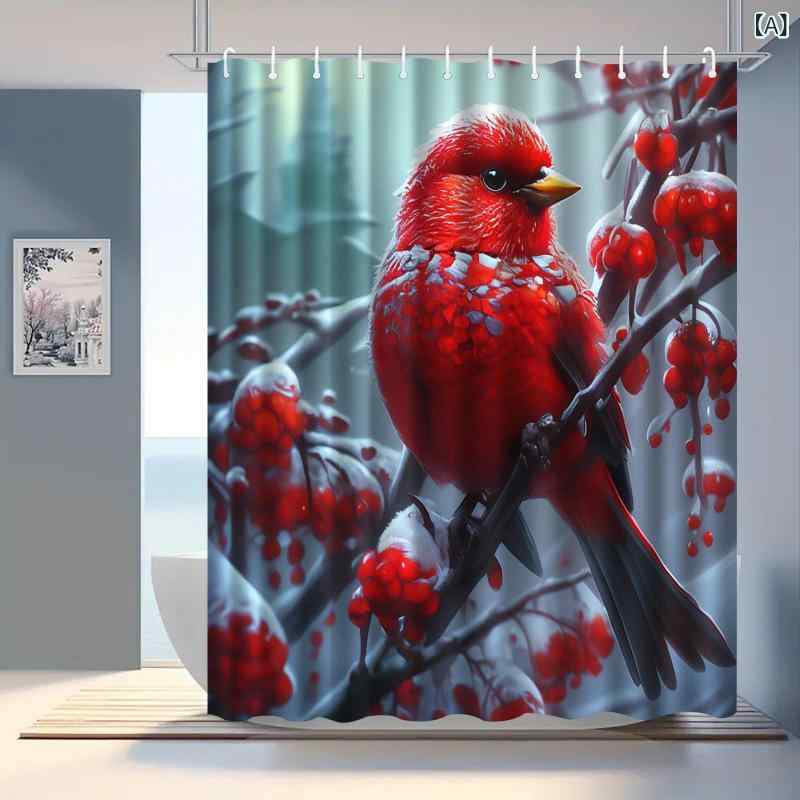 ・主な素材: ポリエステル・スタイル: アニマル・柄: 鳥・サイズ展開: 90×180cm, 120×180cm, 150×180cm, 180×180cm, 180×200cm・カテゴリ: シャワーカーテン・特徴: 防水、穴あけ不要